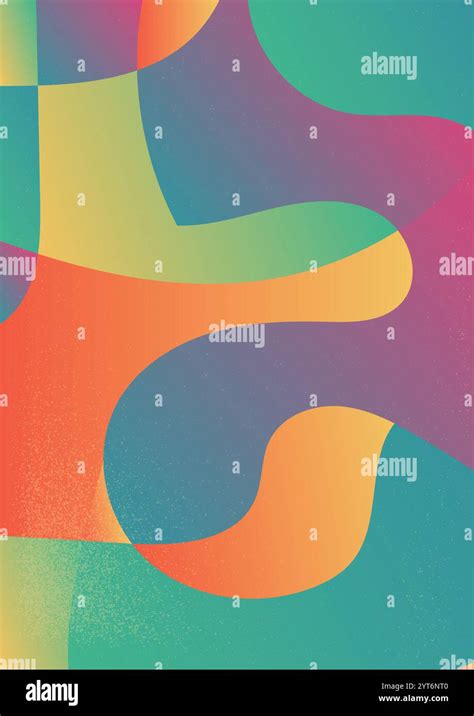 Warm And Cool Retro Gradient With Curvilinear Shapes Abstract Gradient