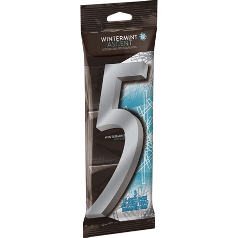 5 Gum Wintermint Ascent Sugar Free Chewing Gum 15 Ct 3 Pack