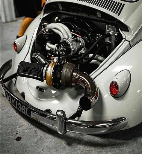 Vintage Volkswagen Beetle With Exhaust System