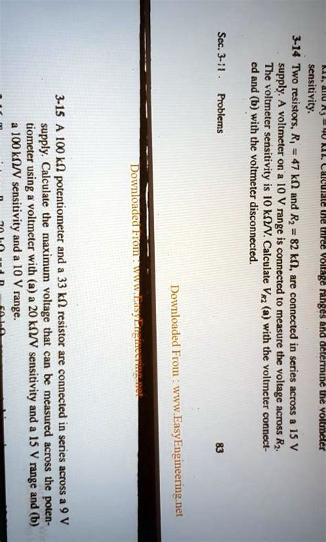Sec 3 Problems A And B With The Voltmeter Disconnected