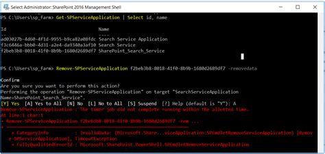 Search Service Application Deletion Error The Timer Job Did Not Complete Running Within The