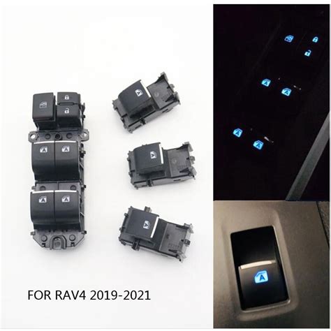 Led Blue Backlight Power Window Button Switch For Toyota Rav4 Rav 4 Chr 2019 2020 Left Driver