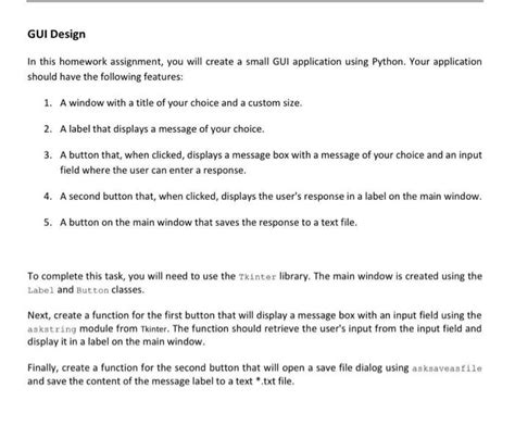 Solved Gui Design In This Homework Assignment You Will