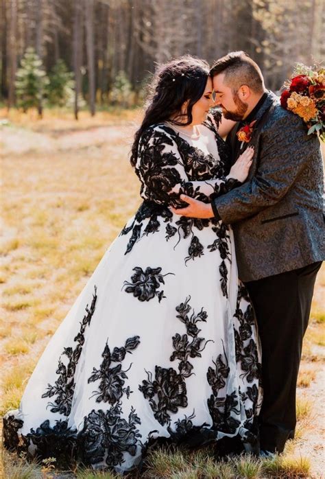 Black And White Wedding Dress Plus Size