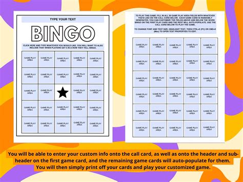Make Your Own Bingo Game 25 Card Editable Bingo Template Diy Custom