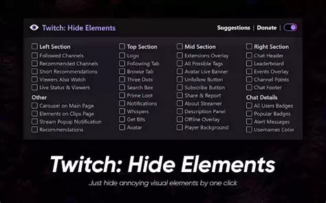 Twitch Hide Elementsin Chrome With By OffiDocs