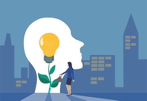 사업가 전구로 식물에 물을주는 것은 성장 마인드 셋 개념을 생각합니다 2명에 대한 스톡 벡터 아트 및 기타 이미지 2명 Mental Wellbeing 개념 Istock