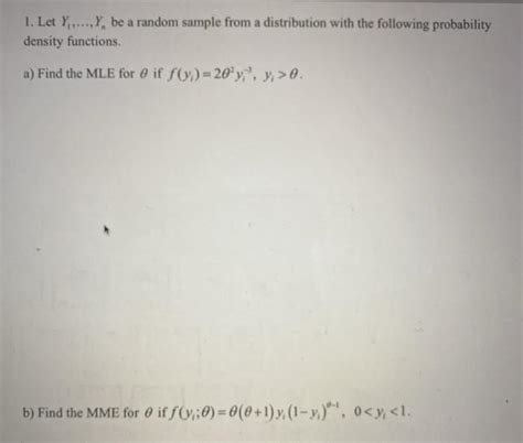 solved 1 let y y be a random sample from a