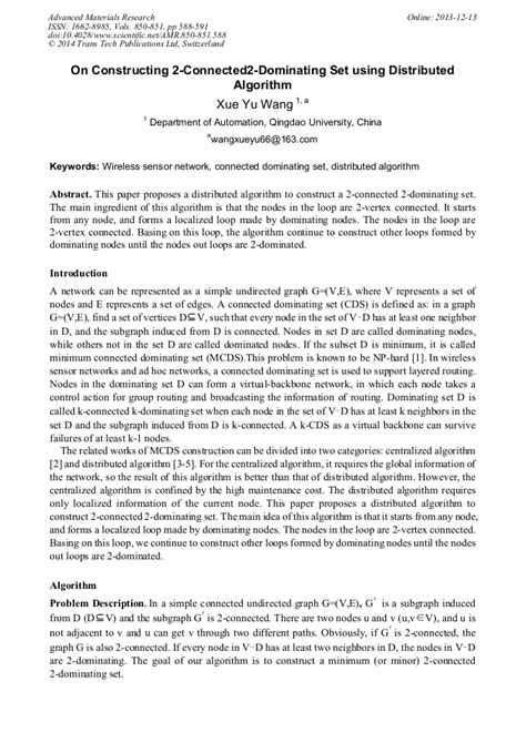 On Constructing 2 Connected2 Dominating Set Using Distributed Algorithm
