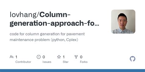 github lovhang column generation approach for pavement maintenance