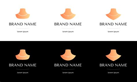 Beautiful Necklace On Bust Logo Concept Set Jewelry Beauty Logotype