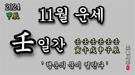 11월운세 壬 일간 행운의 문이 열린다 Youtube