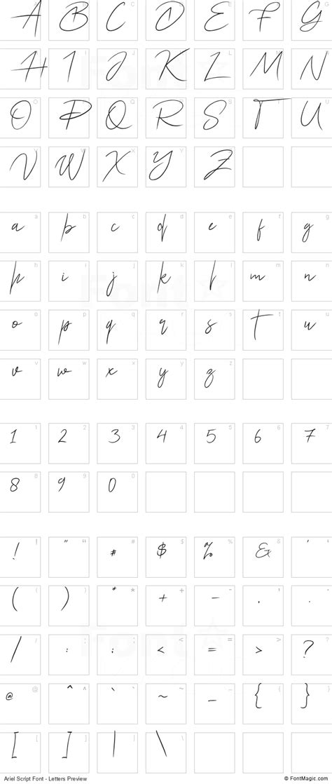 Ariel Script Font Fontmagic