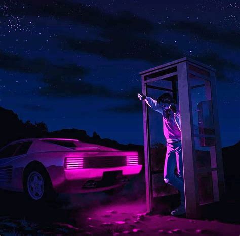 Kavinsky Drive Synthwave Artist Ferrari Testarossa 3d Animation New