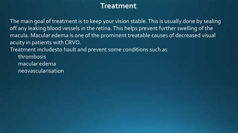 Central Retinal Vein Occlusion Crvo Pptx