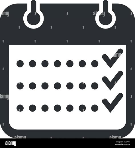 Calendar Task Checklist Black Icon Schedule Symbol Stock Vector Image