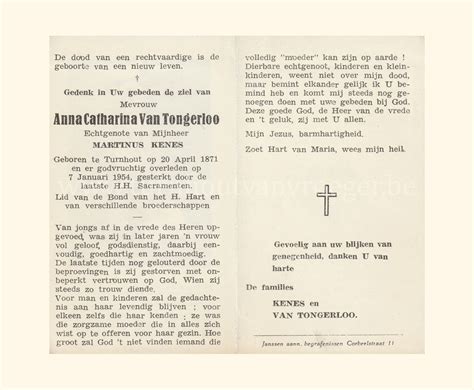 Turnhout Van Vroeger Familie Van Tongerloo