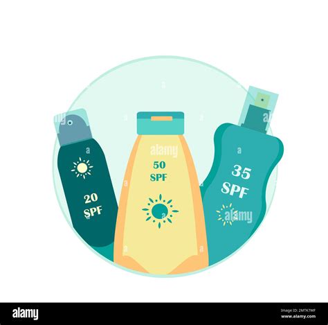 Sunscreen Tubes Bottles Sunblocks Products With Different Spf Levels
