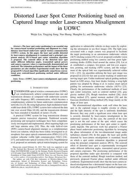 Pdf Distorted Laser Spot Center Positioning Based On Captured Image Under Laser Camera