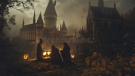 Halloween At Hogwarts Stock Illustration Illustration Of Fire 341758034