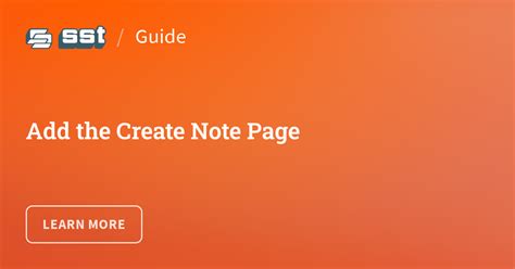 Add The Create Note Page