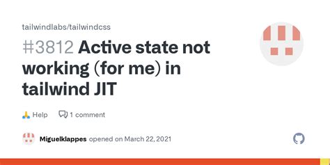 Active State Not Working For Me In Tailwind Jit · Tailwindlabs