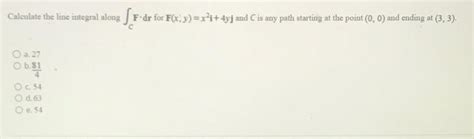 Solved Calculate The Line Integral Along CFdr For Chegg