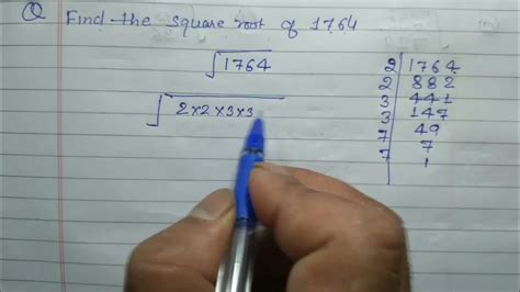 Find The Square Root Of 1764 Youtube
