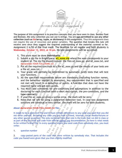 PythonAssignment Prof Mohammad Alnabhan ITI C Fall Assignment The Purpose