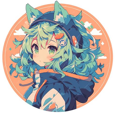 Premium Ai Image Anime Girl With Green Hair And Blue Eyes Wearing A
