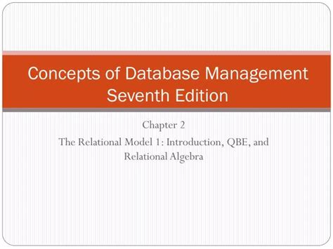 PPT Concepts Of Database Management Seventh Edition PowerPoint Presentation ID