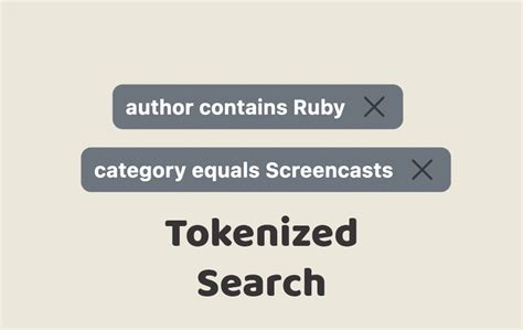 tokenized search drifting ruby