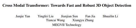 Cross Modal Transformer For Fast And Robust 3d Object Detection Ai Php Cn