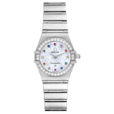 Ladies Omega Constellation 18 Karat Gold Mother Of Pearl Diamond Quartz