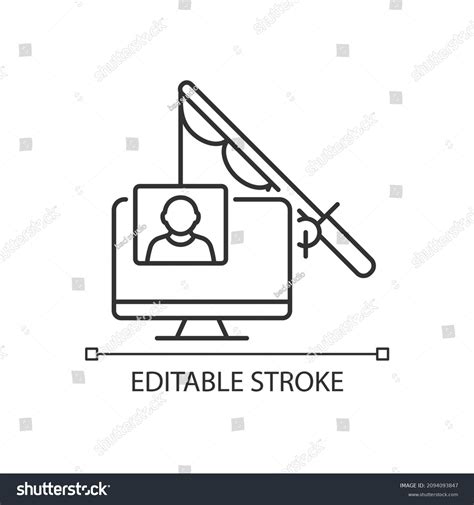 Phishing Linear Icon Social Engineering Stealing Stock Vector Royalty Free 2094093847