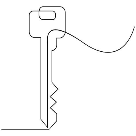 Premium Vector Vector Key In One Continuous Line Art Drawing Style Metal Key Shape Design