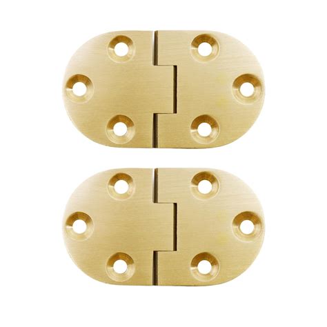 Antrader Brass Butler Tray Hinge 2pcs Round Edge Hinge Brass Tray
