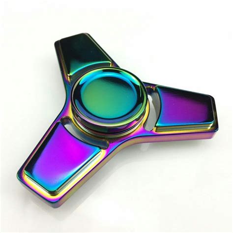 D2 Fidget Spinner Dizzy Spinners New Edc Tri Spinner Rainbow