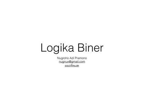 Logika Biner Aljabar Boolean Gerbang Logika Pdf