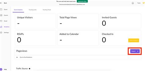 how do i view my event page analytics splash help center
