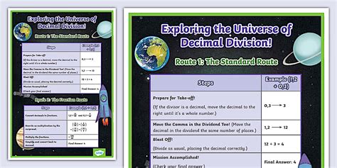 Exploring The Universe Of Decimal Division Poster Twinkl