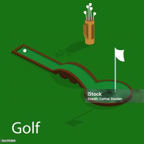 공을와 골프 가방 아이소메트릭 3d 벡터 일러스트 레이 션 골프 코스 골프장에 대한 스톡 벡터 아트 및 기타 이미지 골프장 지도 3차원 형태 Istock