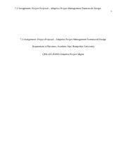 Adaptive Project Management Framework Design Docx Assignment Project Proposal