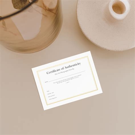 Certificate Of Authenticity For Photography Etsy