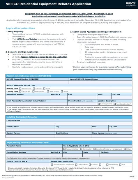 Nipsco Rebate Program World Wide Rebates