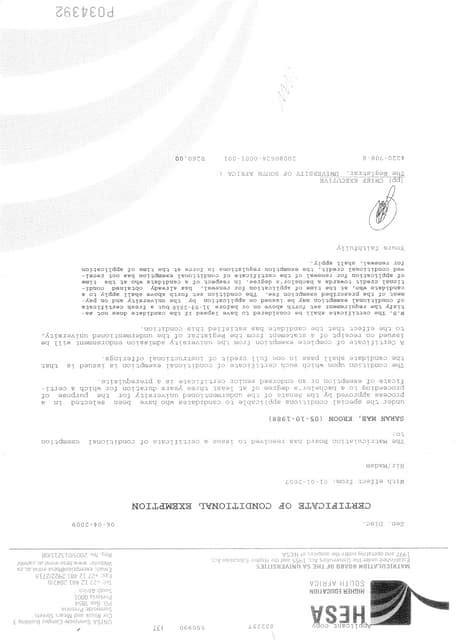 Conditional Exemption Pdf