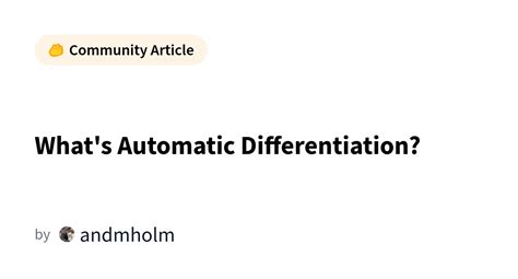 Whats Automatic Differentiation