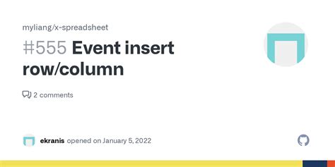 Event Insert Rowcolumn · Issue 555 · Myliangx Spreadsheet · Github