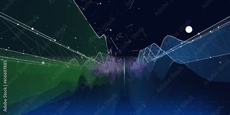 abstract background white grid in color graph with dots and lines on