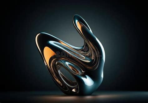 Abstract Sculpture With Smooth Curves And Reflective Surfaces Stock Image Image Of Elegance